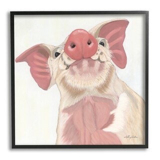 Stupell Pink Pig Snout Adorable Farm Hog Painting Framed Wall Art - Bed ...