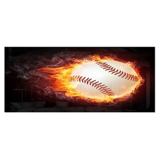Designart 'Baseball Ball' Sports Digital Metal Wall Art - Bed Bath ...