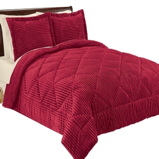Elegant Ribbed Design Soft Plush Texture Comforter - Bed Bath & Beyond ...