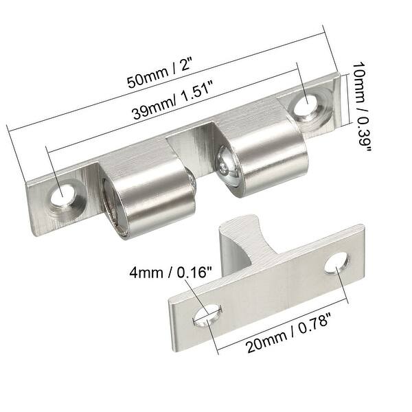 Cabinet Door Closet Brass Double Ball Catch Tension Latch 50mmL - 50mm ...