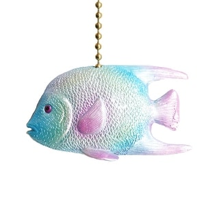 Tropical Ocean Reef Blue Angel Fish Ceiling Fan Pull - Bed Bath ...