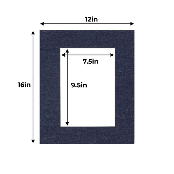 12x16 Mat for 8x10 Photo - Navy Canvas Texture Matboard for Frames ...