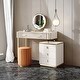 5-Drawer Vanity Table Set, Sintered Stone Dressing Table & Stool - Bed ...