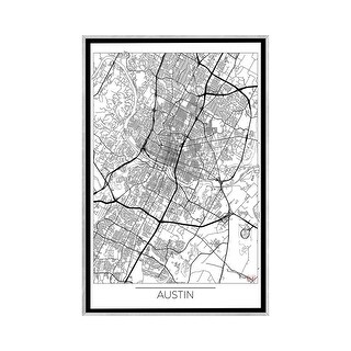 iCanvas "Austin Minimal Urban Blueprint Map" by Hubert Roguski Framed ...