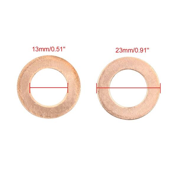 13mm Inner Dia Copper Crush Washers Flat Car Sealing Gaskets Plate ...
