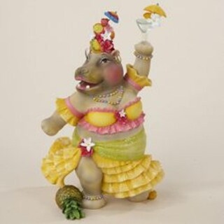 Pack of 3 Diva Zoo Hula "Hippo Hour" Ornamental Table Top Figurines 8 ...