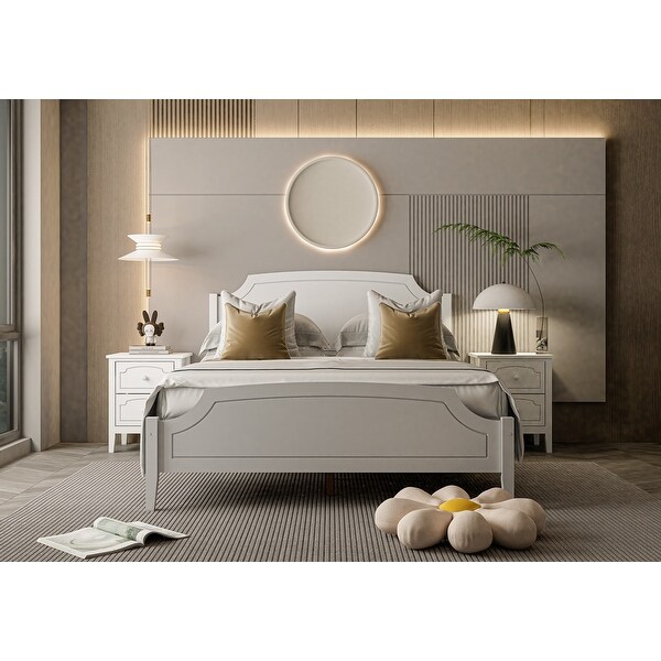 King Size Wood Platform Bed Frame with Headboard and Footboard Bed Bath Beyond 39509477