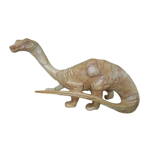 Thunder Lizard Hand Carved Wood Brontosaurus Statue - 5 X 10 X 3 inches ...
