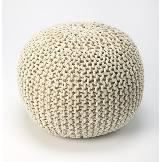 Cool Cream Woven Pouf Ottoman - Bed Bath & Beyond - 36108021