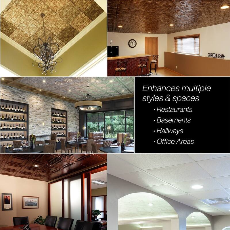 FASÄDE Minidome Decorative Vinyl 2ft x 2ft Lay in Ceiling Panel in ...