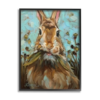Stupell Wildlife Rabbit Eating Grass Framed Giclee Art by Andrea Lavery ...