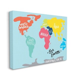 Stupell Abstract Our Earth World Map Bold Shape Regions Canvas Wall Art ...