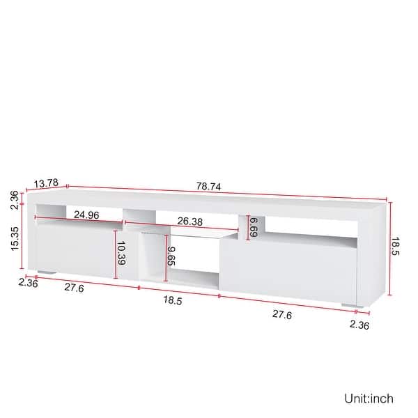 White modern simple TV cabinet，2 Storage Cabinet with Open Shelves for ...