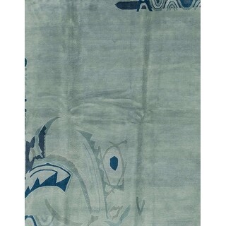 Ahgly Company Machine Washable Abstract Dark Sea Green Area Rugs - Bed ...