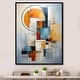 Designart "Orange And Blue Cubism Assemblage I" Cubism Framed Canvas ...