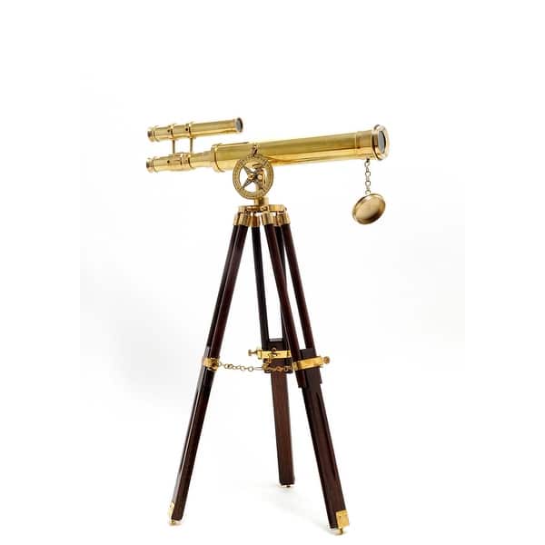 Vintage Look Brass Double Barrel Harbor Telescope - 17.5x2.25x26 ...