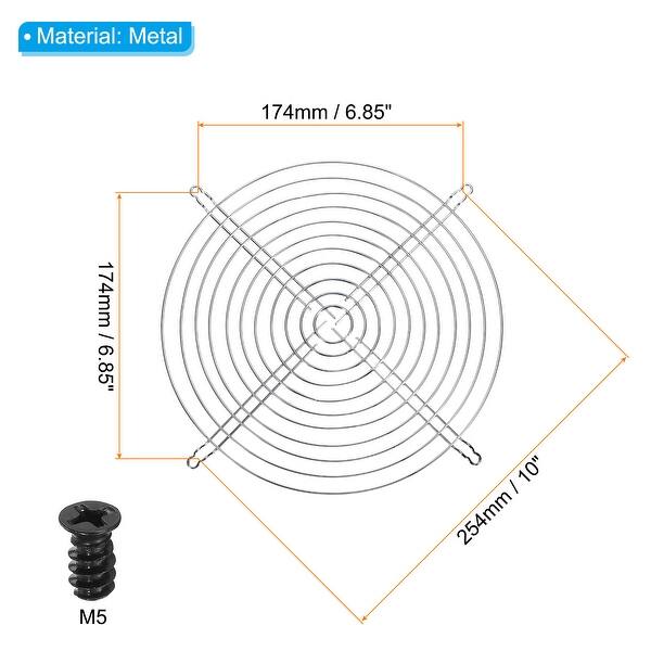 250mm Fan Finger Grill, 2 Pack Metal Grill Protector Guard with Screw ...