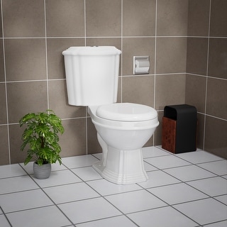 Sheffield White Porcelain Two Piece Elongated Toilet Dual Flush with ...