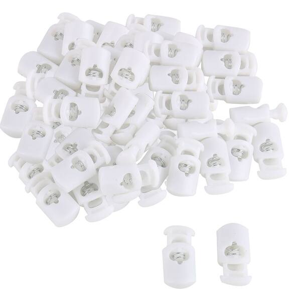 100pcs Plastic Cord Locks Stopper Spring Toggle Fastener Slider ...