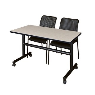 48" x 30" Flip Top Mobile Training Table- Maple and 2 Mario Stack ...