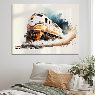 Designart "Train On The Tracks" Transportation Train Canvas Prints ...
