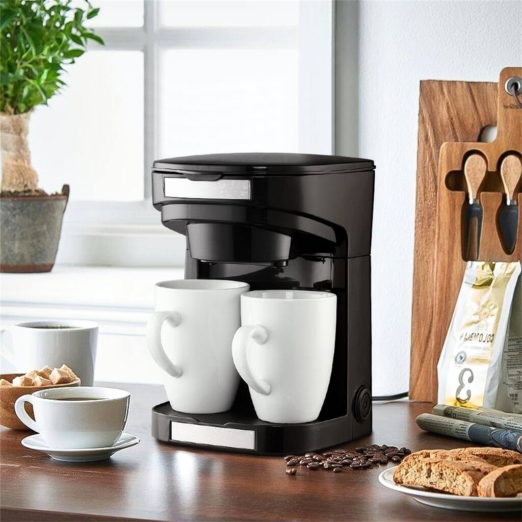 2-Cup Coffee Maker with 2 Ceramic-Cup and Removable Filter - 8' x 11 ...