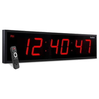 Ivation Large Digital Clock, 72" Led Wall Clock with Stopwatch, Alarms ...