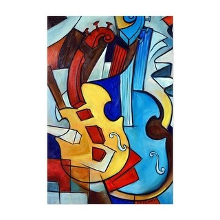 Rhythmic Cellos Painting Abstract Cubism Modern Art Print/Poster - Bed ...