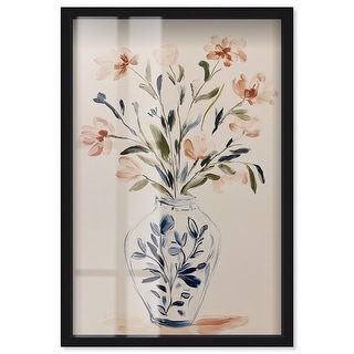 Vase with Blooming Flowers Floral Decor Shadowbox Print by Art Remedy ...