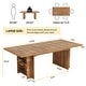 63" Farmhouse Dining Table for 6, Rectangular Wood Kitchen Table with ...