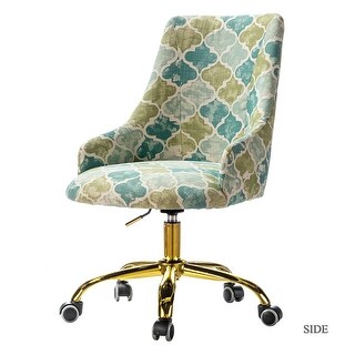 Modern Printed Fabric Office Chair Armless Task Chair Foam Padded Seat ...