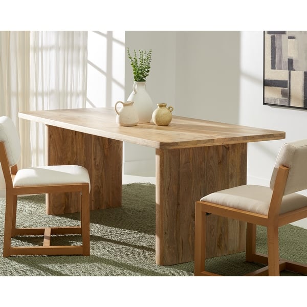 SAFAVIEH Couture Collection Hewlett Natural Wood 80" Dining Table - 80 ...
