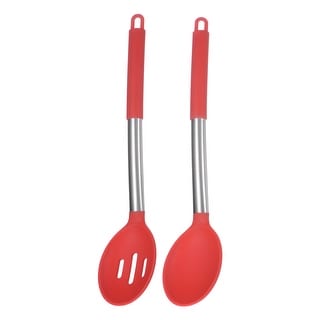 2pcs Silicone Cooking Spoons, Heat Resistant Cooking Utensils Set - Bed ...