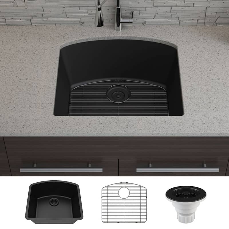 Lexicon Platinum Quartz 40/60 Double Bowl Kitchen Sink - Overstock ...