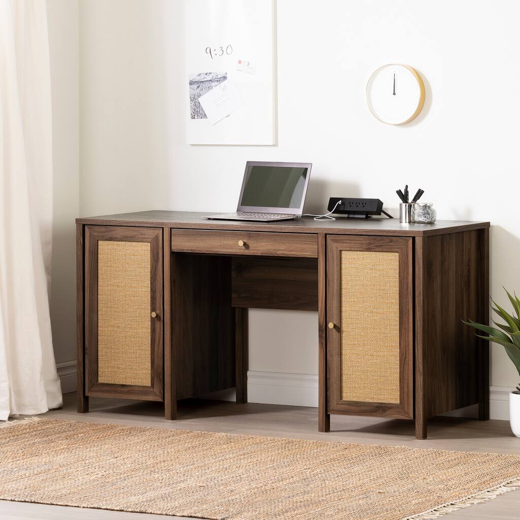 South Shore Talie Computer Office Desk with Doors - Overstock - 32201880