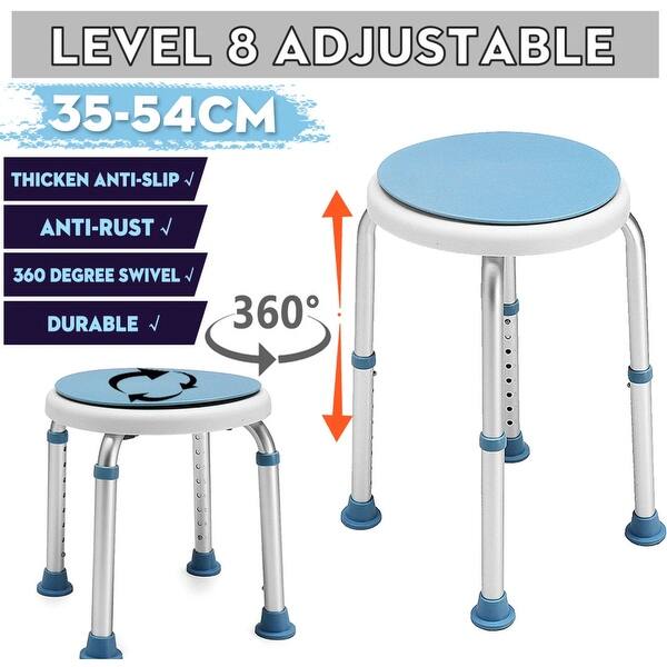 Swivel Shower Seat Stool Adjustable Rotating Safety Bath Seat Anti-Slip ...