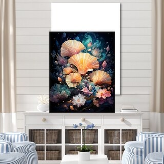Designart "Seashells In A Cosmic Galaxy" Seashellwall Art - Bed Bath ...