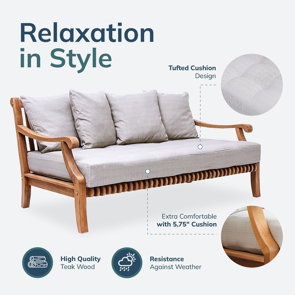 Roush teak patio daybed store