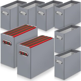 8 Pcs File Organizer Cardboard File Folder (Gray) - Bed Bath & Beyond ...