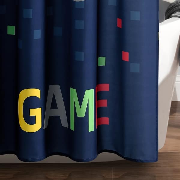 Lush Decor Video Games Shower Curtain Single - Navy - 72" x 72" - Bed ...