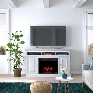 Bridgevine Home Laguna 66 inch Fireplace TV Stand Console for TVs up to ...