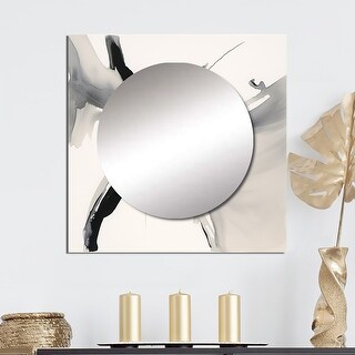 Designart "Abstract Neutral VIII" Abstract Shapes Wall Mirror ...