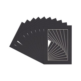 Pack of TEN 12x22 Mats Bevel Cut for 10x18 Photos - Acid Free Black ...