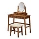 Linon Lorna Walnut Vanity Set - Bed Bath & Beyond - 31047642