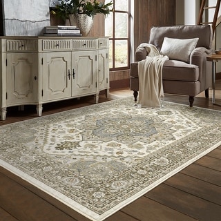 Style Haven Marley Traditions Center Medallion Ivory/ Gray Area Rug ...