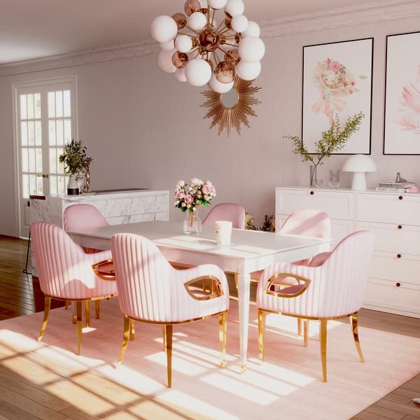 pink dining room set