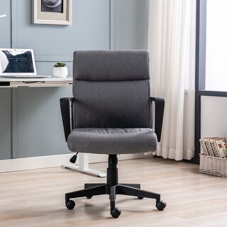 Nestfair Home Office Chair Spring Cushion Mid Back Chair 360 Swivel ...