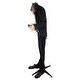 6' Lighted Animated Scary Butler Standing Halloween Decoration - Bed ...