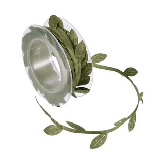 10 Rolls 6.6ft Leaf Ribbon Fabric Ribbons for Gift Wrapping, Dark Green ...