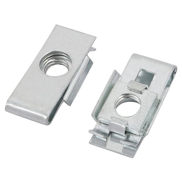 M6 24mmx10mm Iron White Zinc Plated Extruded U Nut Clip 20pcs - Silver ...